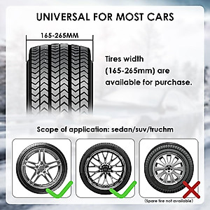 DEDC 10 PCS Car Snow Chains, Universal Fit Anti-Slip Car Chains,Winter Driving Security Chain, Emergency Thickening Anti Skid Snow Grips for SUV Car, Traction Mud Chain for Tire Width 7.2-11.6 Inches