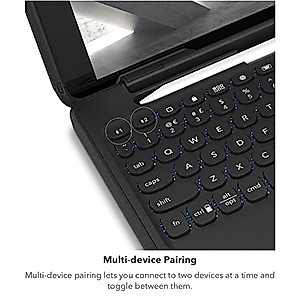 ZAGG Rugged Book Detachable Case and Magnetic-Hinged Keyboard for iPad Air 11" (M2) iPad 10.9" (air 4th gen) 11 inch (1st & 2nd Gen), Multi-Device Bluetooth Pairing, Backlit Keyboard, Durable, Black