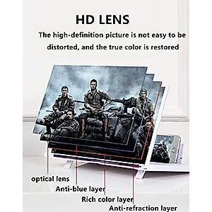 12inch Phone Screen Magnifier,3D Screen Magnifier for Cell Phone,Smartphone Foldable Screen Magnifier, Mobile Phone Amplifier Fit for All Smartphone