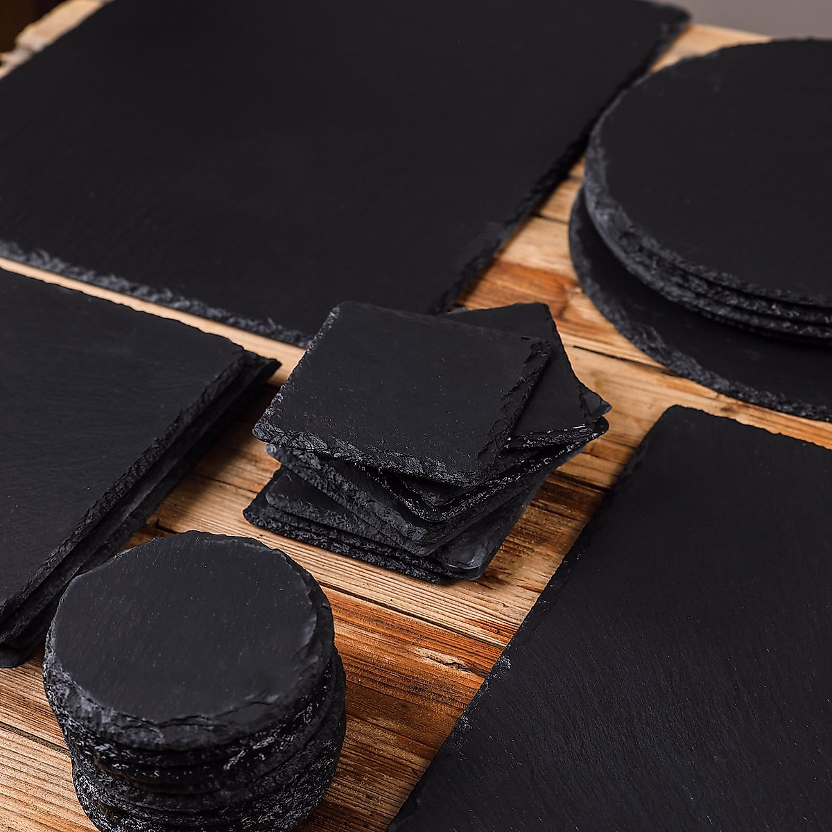 ACKEIVTO Large Slate Cheese Board 12" x 16" Cheese Platter Slate Board, Wine and Cheese Serving Board