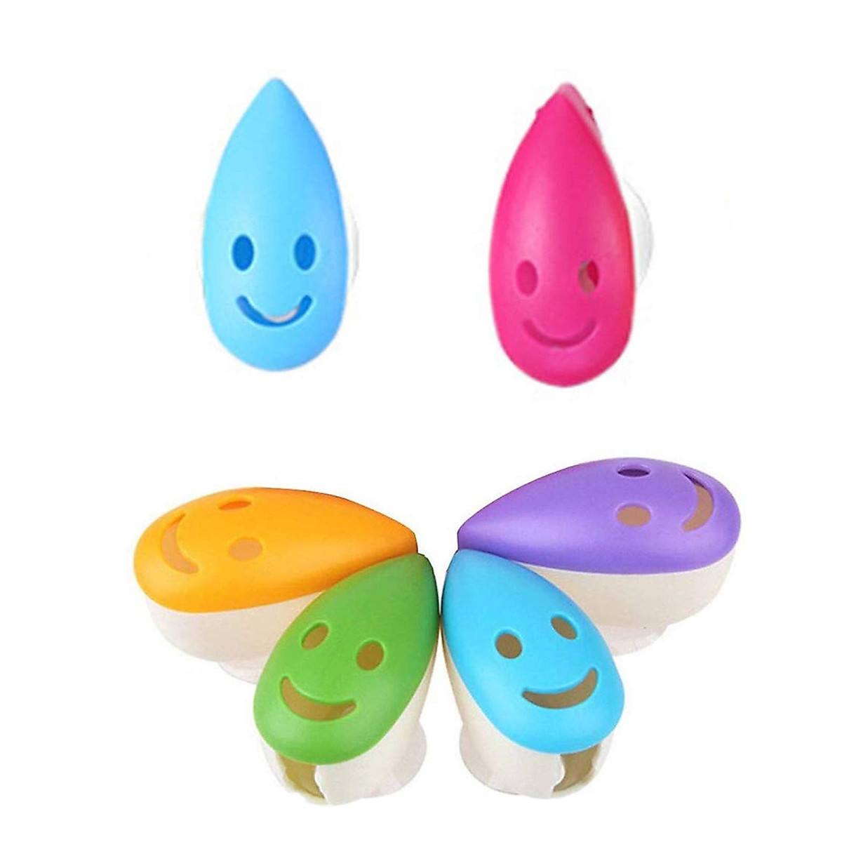 VADOO 6Pcs Toothbrush Head Cover Cap Suction Cup Toothbrush Case Portable Toothbrush Protector Holder (Random Color)