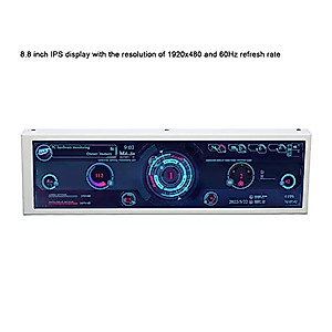 Heayzoki Computer Temp Monitor, PC Sensor Panel Display, CPU Data Monitor, 8.8 Inch Display USB Power Multifunction PC for CPU GPU Data