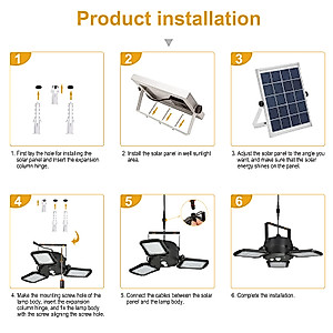 Solar Pendant Lights Outdoor Indoor with Remote, 800LM 192LED Dual Head Solar Shed Light Motion Sensor 120°Adjustable, 4 Lighting Modes for Garage Patio Barn Gazebo IP65 Waterproof