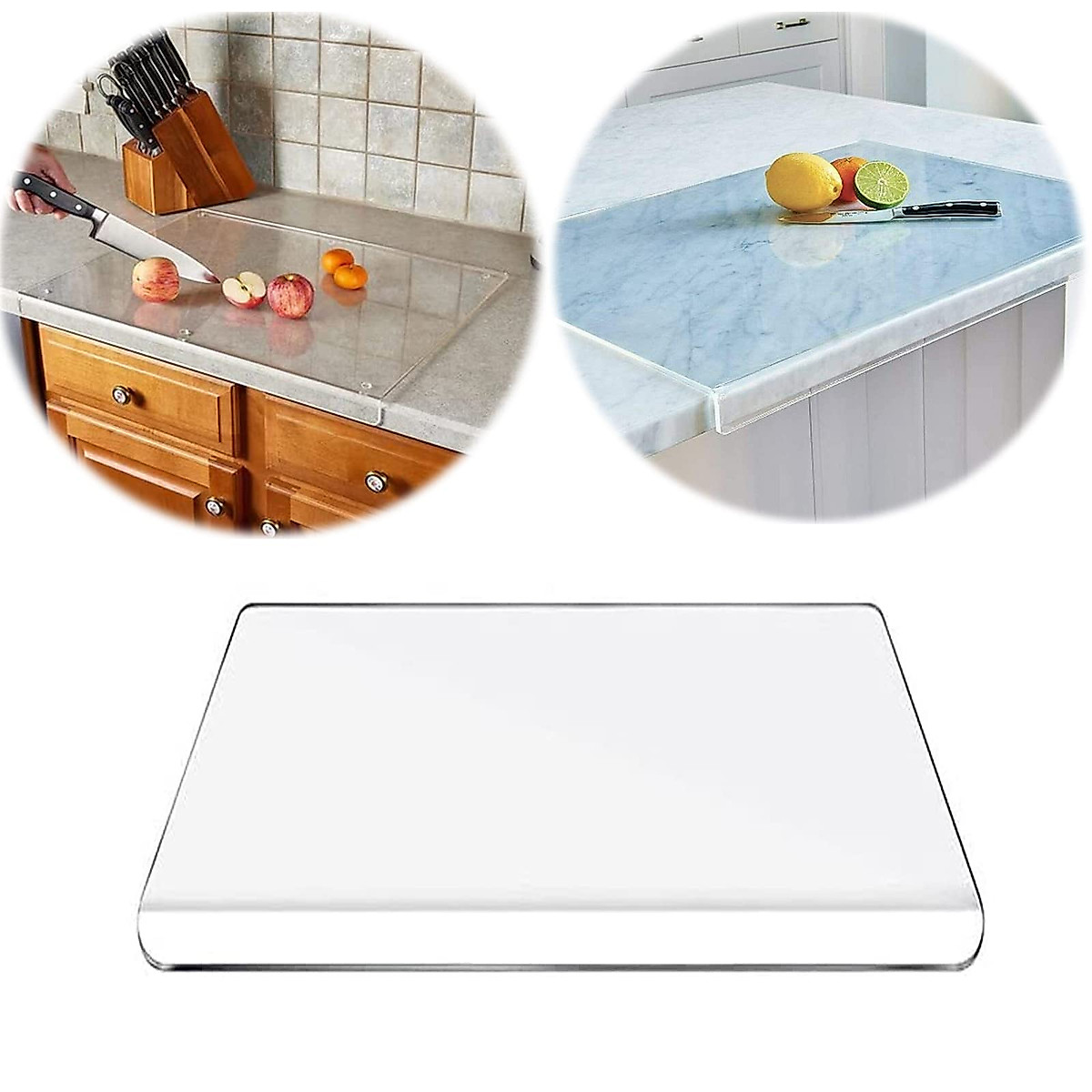 Acrylic Cutting Boards for Kitchen Counter, 2023 New Acrylic Anti-Slip Transparent Cutting Board with Lip for Counter Countertop Protector Home Restaurant, Cutting Boards For Kitchen Counter