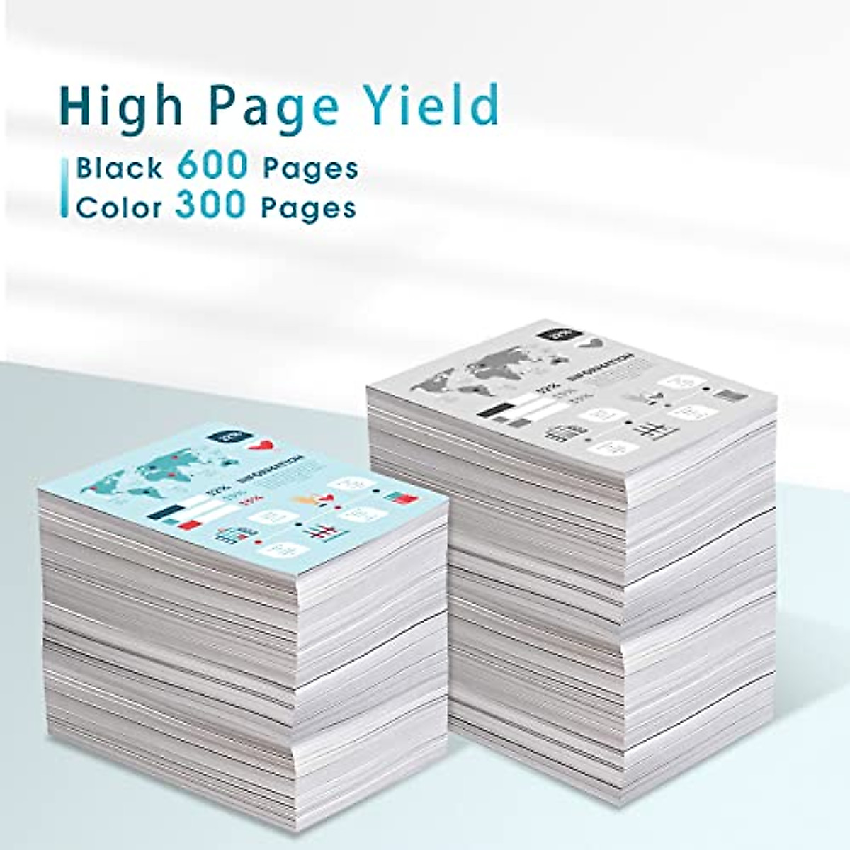 62XL Ink Cartridge Combo Pack, High Yield, for Ink Cartridge 62 62XL Black and Color, for Envy 5540 5640 7640 5660 7645 5661 5542 5642 OfficeJet 5740 5746 5745 250 Printers (2-Pack)