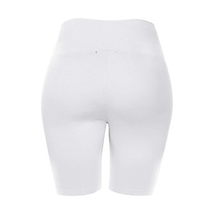 HATOPANTS Women Biker Shorts Buttery Soft High Waist Mid Thigh Short Pants White 1XL