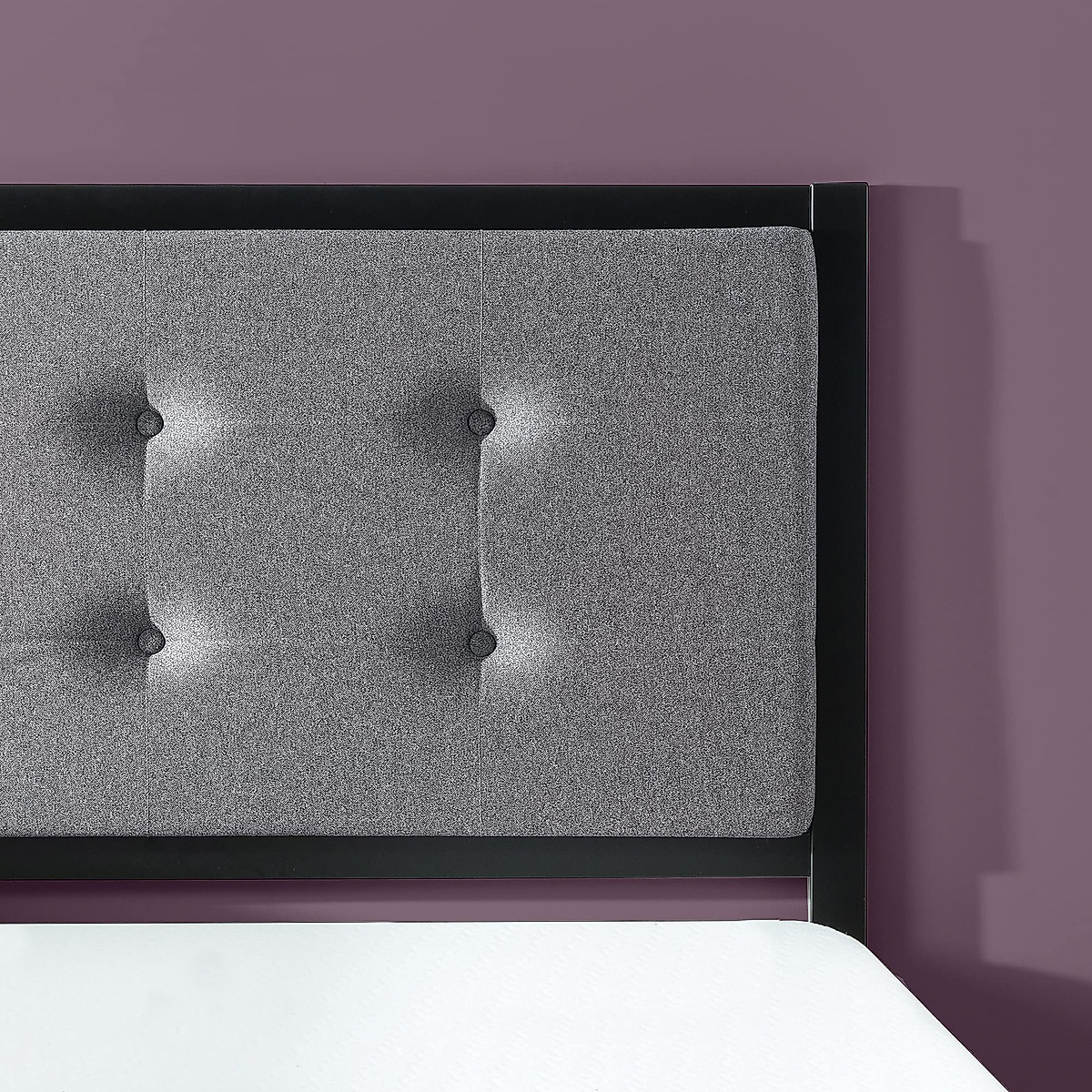 ZINUS Barbara Upholstered Headboard Button Tufted Upholstery, Easy Assembly, Queen, Gray