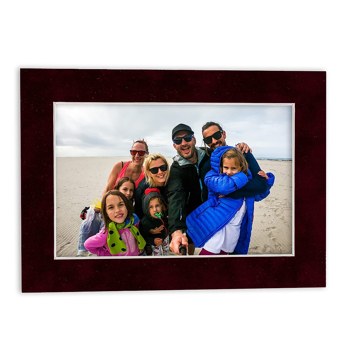 11x14 Mat for 8x10 Photo - Precut Dark Red Suede Picture Matboard for Frames Measuring 11 x 14 Inches - Bevel Cut Matte to Display Art Measuring 8 x 10 Inches - Acid Free ONE MAT