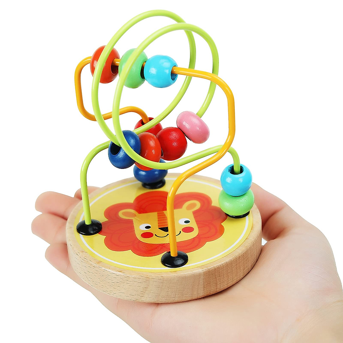 AISHUN Bead Maze Toy for Toddlers Wooden Colorful Roller Coaster Educational Circle Toys Learning Preschool Toys Birthday Gift for Boys and Girls