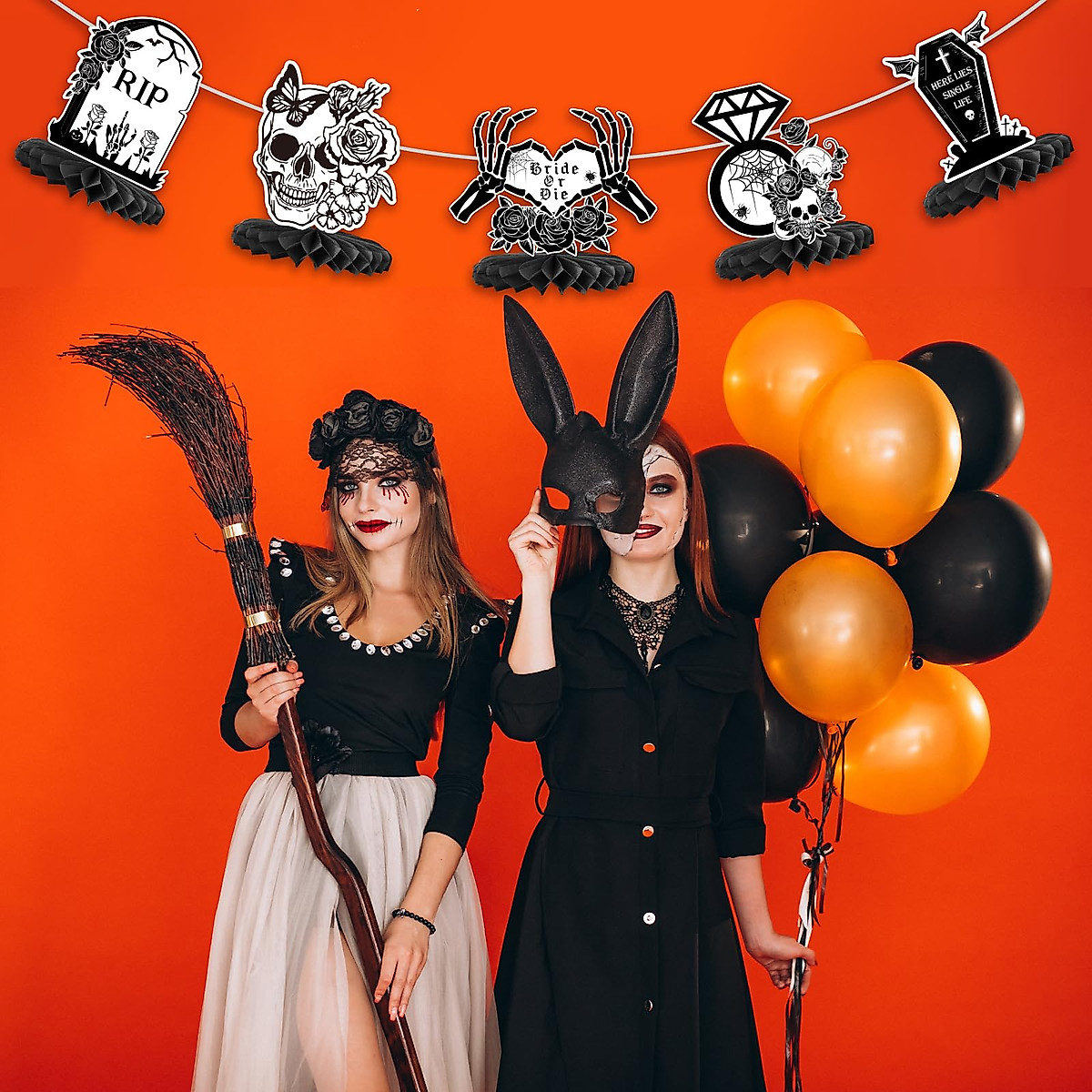 Bride or Die Bachelorette Party Decorations, Bride or Die Party Honeycomb Centerpieces Till Death Do Us Party Bachelorette Party Decorations, Gothic Bridal Shower Wedding Engagement Party Supplies