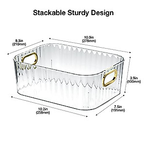 Txtsegose Clear Plastic Storage Bins,Bathroom Organizer and Kitchen Organization, Pantry Organization and Storage, Acrylic Organizers for Fridge, Freezer, BPA-Free Egg Organizer