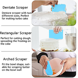 TeamFar Cake Pan, 2 Pcs 8x3 Inch Round Cake Pan, Stainless Steel Deep Layer Cake Pans with 60 Pcs Parchment Papers, 3 Pcs Cake Smoother Scrapers & Silicone Spatula & Mitts, Healthy & Practical