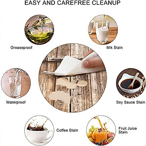 Square Fitted Elastic Edge Table Cloths, Wooden Grain Barn Door Washable Spill Proof Polyester Table Cloth, Great for Outdoor Home Kitchen/Parties/Holiday Dinner, Suitable for 36 x 36 in Table