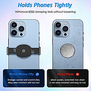 WixGear Metal Phone Clamp for Magnetic Car Mount [Clip and Remove at Anytime] Metal Phone Clip for All Magnet Car Holder Cell Phone Magnetic Plate