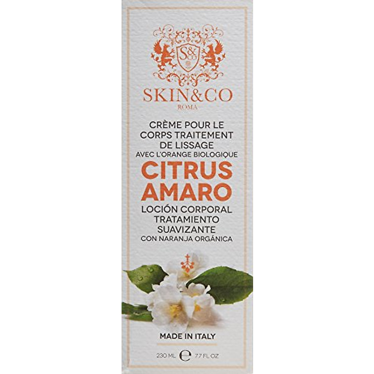 SKIN&CO Roma Smoothing Treatment Body Lotion with Citrus Amaro, 7.7 Fl Oz
