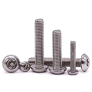 M4-0.7 x 20mm 100 PCS Button Head Torx Security Machine Screws Bolts 304 Stainless Steel 18-8 Tamper Resistant Screws with a Torx Driver Bit, Full Thread, Bright Finish