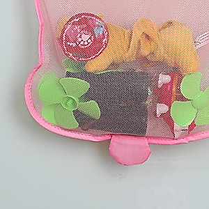 uxcell Bath Toy Organizer Keep Toys Dry Without -Tub Toy Storage - Quick Dry Bathtub Toy Holder Pink 15.7"x14"