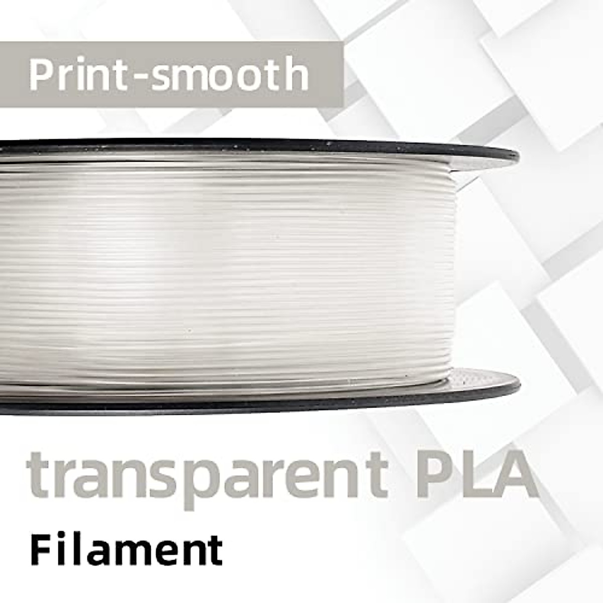 GIANTARM Transparent Clear PLA 3D Printer Filament 1kg(2.2lbs) Spool,1.75mm Dimensional Accuracy +/- 0.02mm, Vacuum Packaging, Fit for Most 3D Printer in Market
