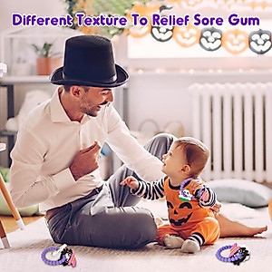 Halloween Cute Teething Ring, White Ghost & Pumpkin - Soft Silicone, Lovely Gifts 3-12 Months