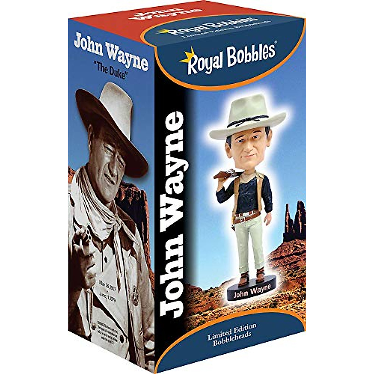 Royal Bobbles John Wayne Cowboy Bobblehead, Premium Polyresin Lifelike Figure, Unique Serial Number, Exquisite Detail