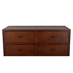 Decor Therapy Mid Century 6-Drawer Wood Accent Chest, Walnut
