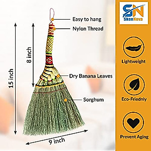 SN SKENNOVA - 16 inch Tall of Hand Broom Brush Whisk Broom Dusting Brush Broom Handmade Cleaning Tools Household
