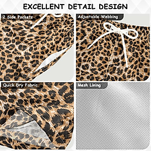 Boys Swim Trunks Summer Drawstring Toddler Swim Board Shorts Quick Dry Little Boys Bathing Suit Beach Hawaii Vacation Cheetah Print 5 Years