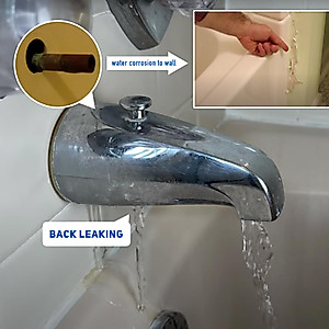 Welvzen 1/2" Thick Spacer for Tub Spout, Flange Trim Ring for Bath Faucet, Eschutcheon Cover Plate for Spigot with Split PVC Blocking Water, Shower Pipe Remodeling Sealer (304SUS-Brushed Nickel)