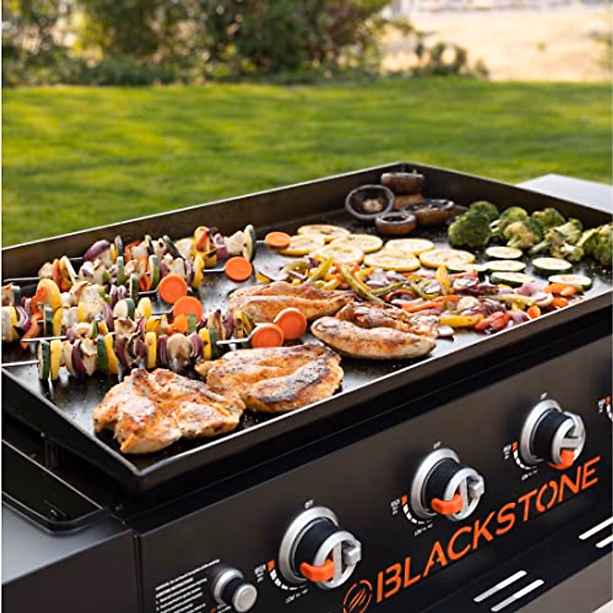 Blackstone 1984 Original 36 Inch Front Shelf, Side Shelf & Magnetic Strip Heavy Duty Flat Top Griddle Grill Station for Kitchen, Camping, Outdoor, Tailgating, Black