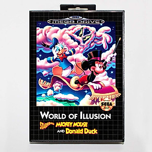 Royal Retro World of illusion 16 bit SEGA MD Game Card With Retail Box For Sega Mega Drive For Genesis