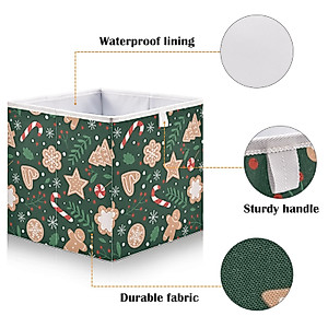 NFMILI Storage Bins (Christmas Candy) Large Storage Baskets Collapsible Fabric Storage Cubes Organizer with Handles
