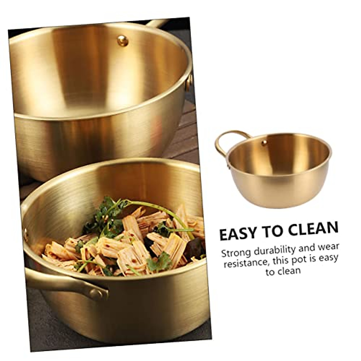 Tofficu 1pc Stainless Steel Instant Noodle Bowl Hot Pot Korean Noodle Pot Japanese Pot Noodles Pan with Lid Hot Pot Cooker Mini Cooking Utensils Kitchen Gadget Useful Soup Pot