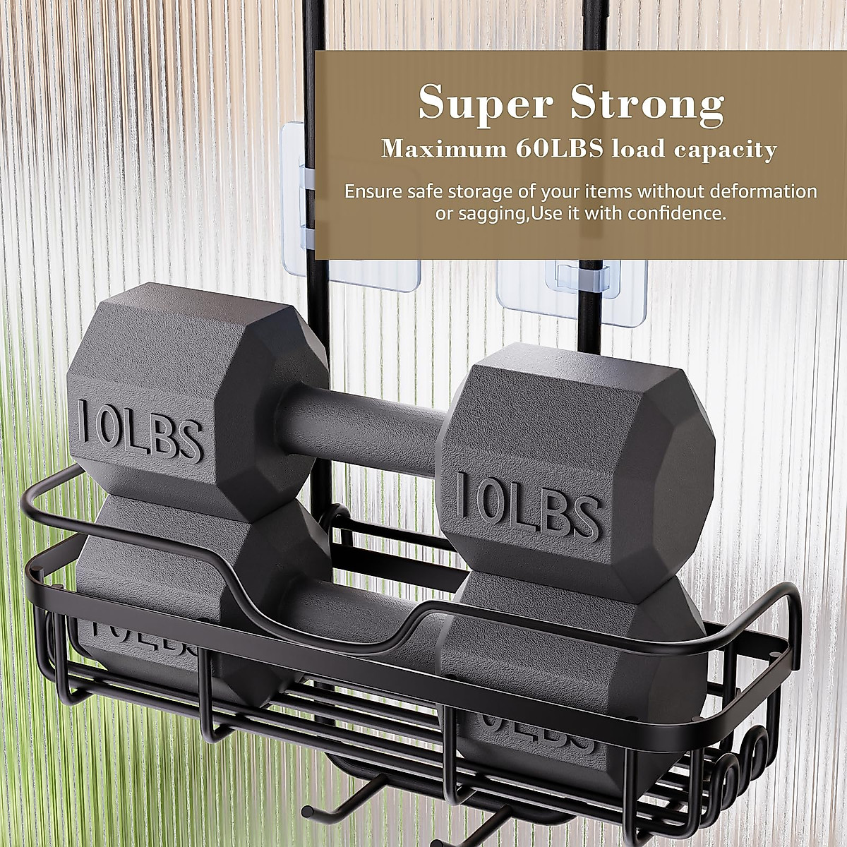 Skyapex Over the Door Shower Caddy Adjustable Bathroom Hanging Organizer Shelf Rustproof