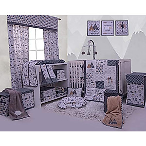 Bacati Woodlands Grey/Beige Neutral Cotton Hamper, Beige/Grey