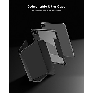 tomtoc iPad Pro Case Ultra Detachable for 11-inch iPad Pro 4th/3rd Gen (M2&M1), Protective Case with Airbag Protectors & 3 Magnetic Stand Modes Cover, Supporting Wireless Apple Pencil Charging