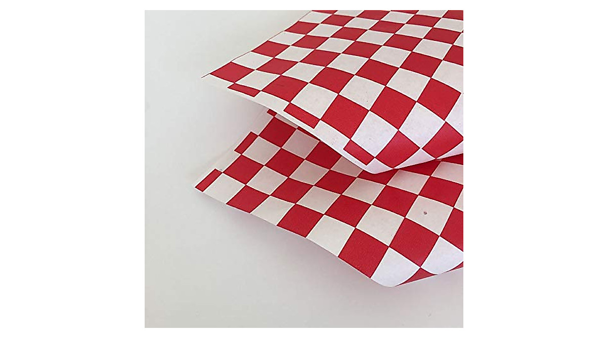 Hslife Red & White Checkered Deli Paper - 100 Sheets