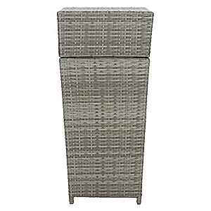 Safavieh Outdoor Collection Mazeli Grey Wicker Trash Bin