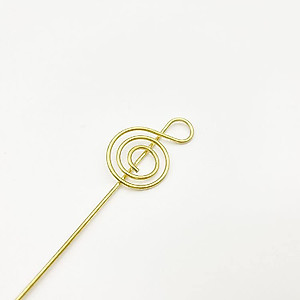 Gold Place Card Holder 30Pcs, Metal Wire Table Card Holders Floral Picks Wire Table Number Holder Picture Photo Holders for Centerpieces Wedding Birthday Office Flower Cake Topper Shower Party Favor