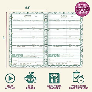 Boxclever Press Food Journal For Women. Meal Planner Notebook & Weight Loss Journal for a Healthier Lifestyle. Food Diary Journal Compatible with Weight Watchers & most U.S. Diet Plans - 8 x 5.5''