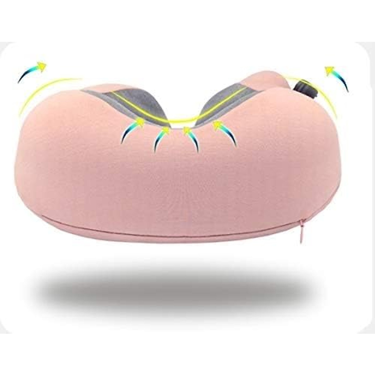 PATINS Inflatable Travel Pillow Neck Cushion for Airplane or Car Travel,Washable Pillowcase U Shaped Office Napping Pillow with Earplugs and Eye Mask for Airplanes Cars Buses Trains Office