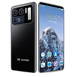 ASHATA M12 Ultra Unlocked Android Cellphone Face Recognition Smartphone with 4.45in HD Curved Screen, Full Network Mobile Phone, 512MB 4GB, Support Extended 128GB Memory Card, WiFi BT FM (Black)
