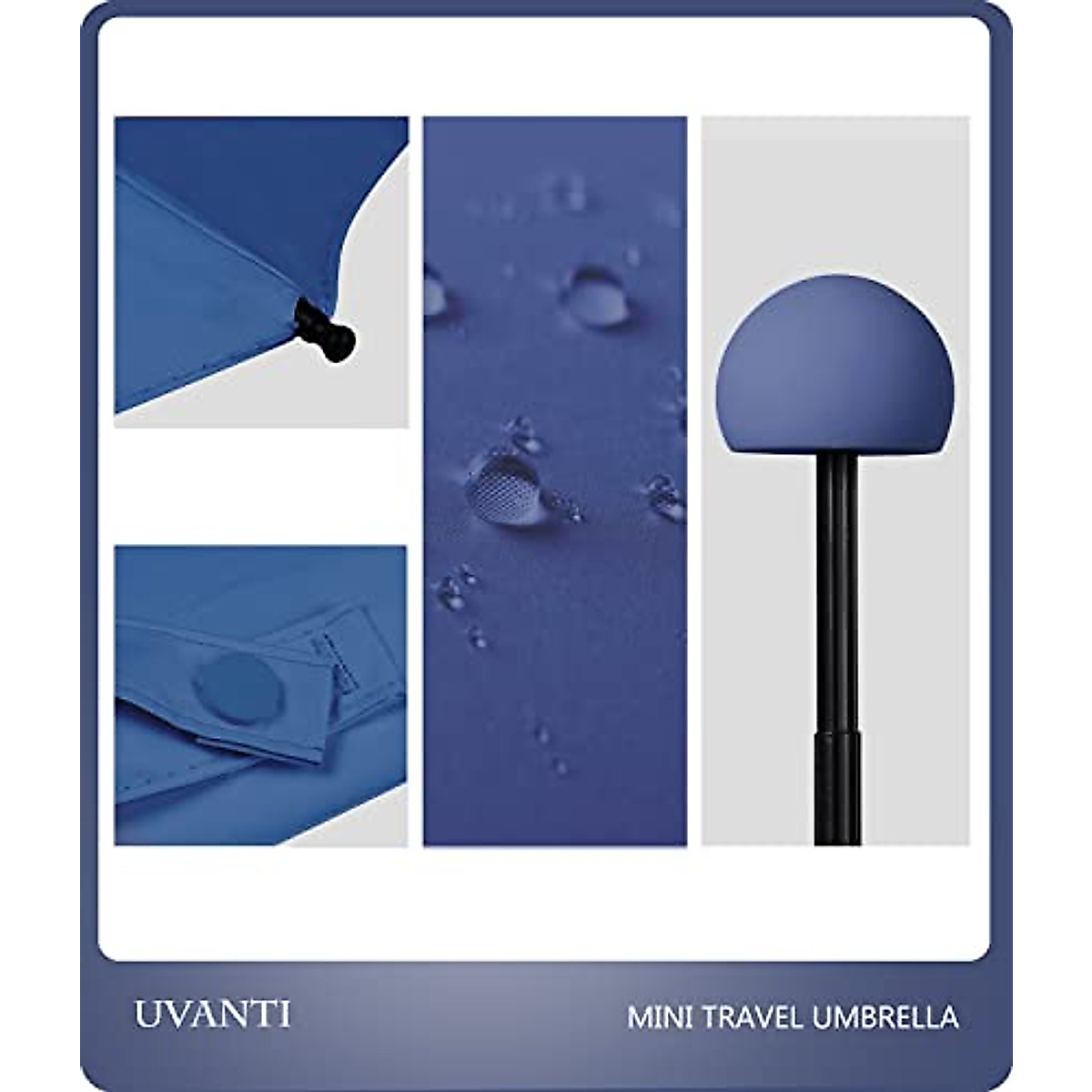 UVANTI Umbrella Small Mini Umbrella with Case - 6 Ribs Light Folding Compact Travel Umbrella Lightweight Portable Parasol for Backpack Purse - Sun & Rain Pocket UV Umbrellas for Kids Girls Boys Women