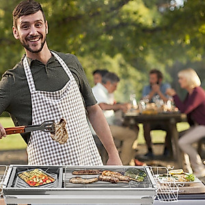 Compact and Foldable Stainless Steel Grill for Camping and Tailgating - Portable Charcoal BBQ Smoker with Removable Grate and Ash Adjustable Air Vents - Outdoor Cooking Made Easy