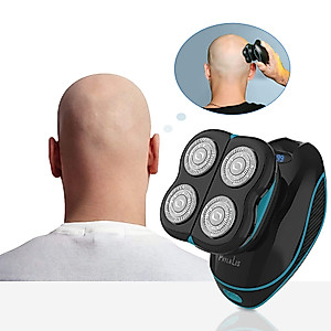 Men's Bald Head/Skull & Face Shaver Mini Trimmer Cordless Clipper Kit Fast Charging Palm Beard Rotary Barber Shaver Waterproof Rechargeable Multifunction PhylnLis 8608