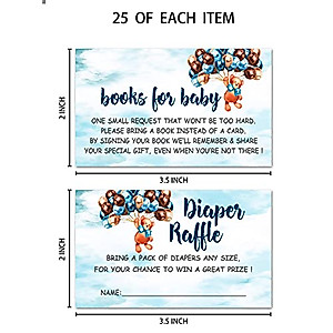 Baby Shower Invitation Set, Fill In Invites Cards, Books For Baby, Diaper Raffle, Thank You,Beasty Wait, Each Design 25 Cards & Envelopes (Total 100 Cards) – (bb009-taozhuang)