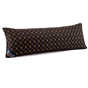 Siluvia Body Pillow for Adults-Premium Adjustable Loft Quilted Body Pillows - Hypoallergenic Fluffy Pillow - Quality Plush Pillow - Down Alternative Pillow (Gray-LightGray, 21”x54“)