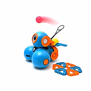 Wonder Workshop Dash Robot Wonder Pack – Coding Educational Bundle for Kids 6+ – Free STEM Apps with Instructional Videos - Launcher Toy, Sketch Kit Drawing, Gripper Building