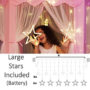 Princess Castle Play Tent with Star Lights - For Girls Age 3-7, Encourages Imaginative Play