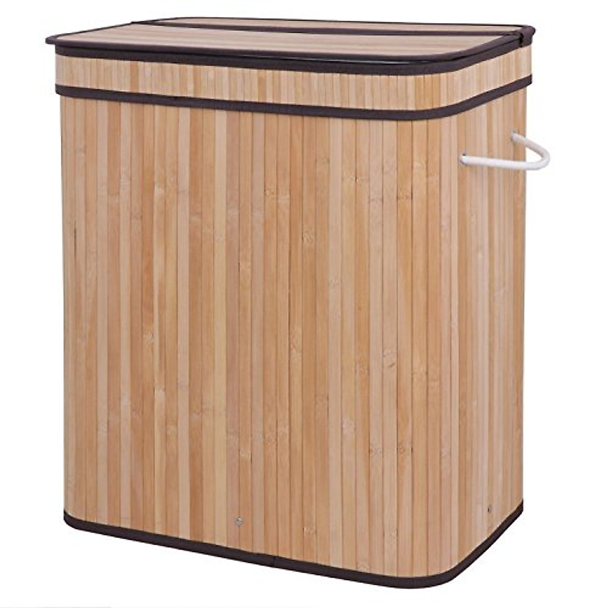 Laundry Basket Bamboo Laundry Hamper 2 Parts for Dirty Clothes Storage