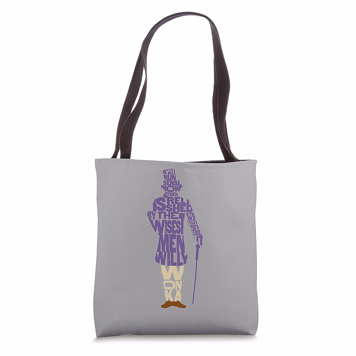 Willy Wonka and the Chocolate Factory Text Silhouette Tote Bag